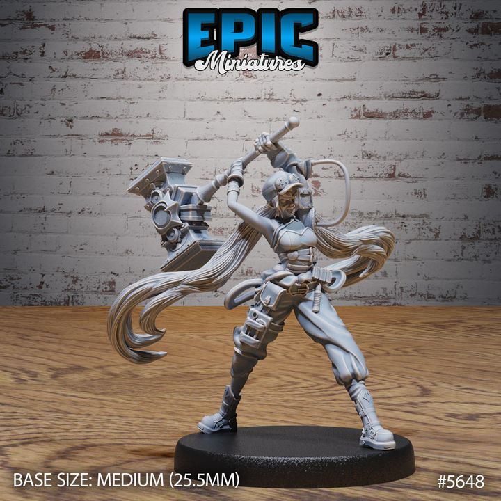 3D Printable Tinkerer Bethy Set / Humanoid Mechanic / Construct Inventor / War Machine Enginee ...